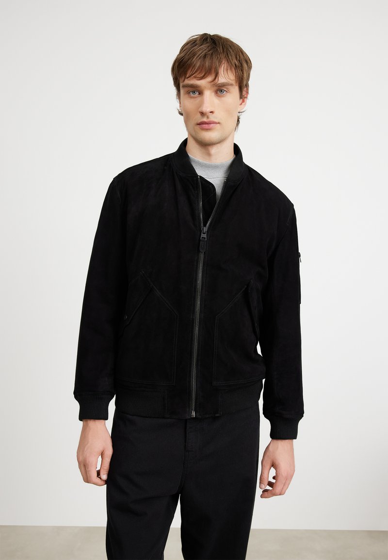 HUGO LEATO - Leather jacket - black - Zalando.ie