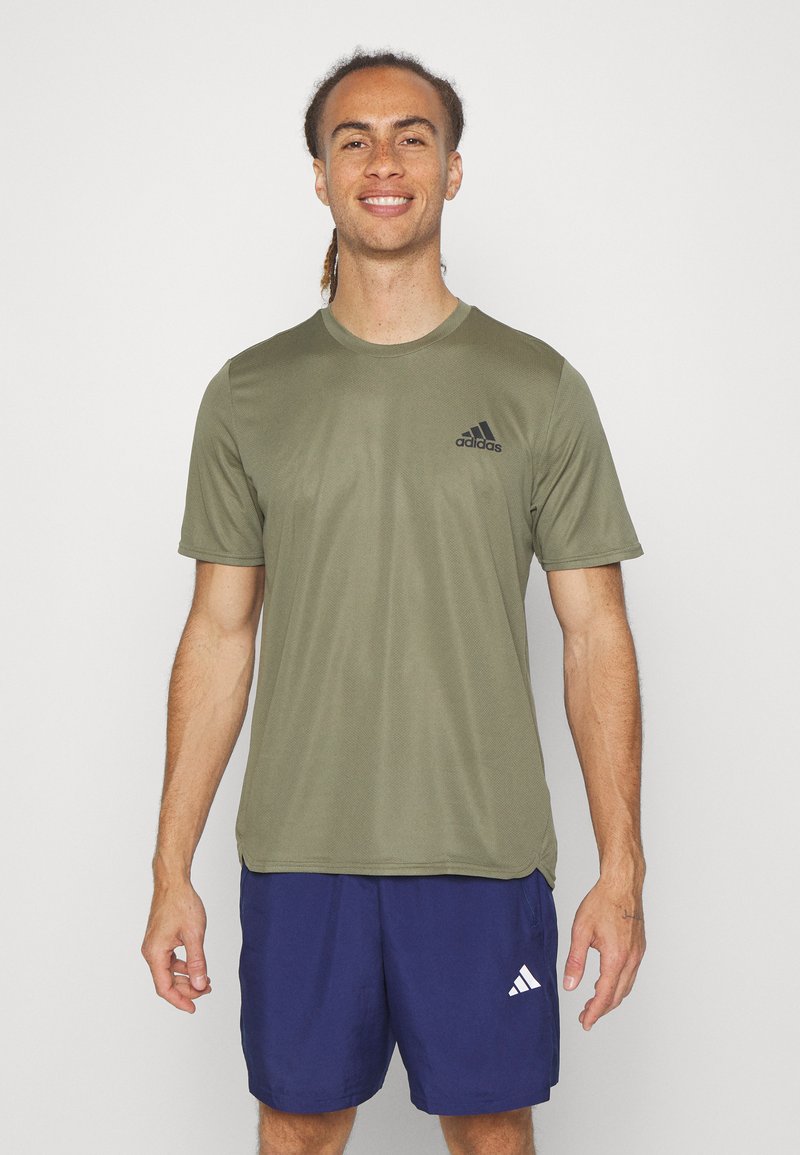 adidas Performance STRENGTH T-SHIRT - Sport T-Shirt - olive strata/black/oliv - Zalando.de