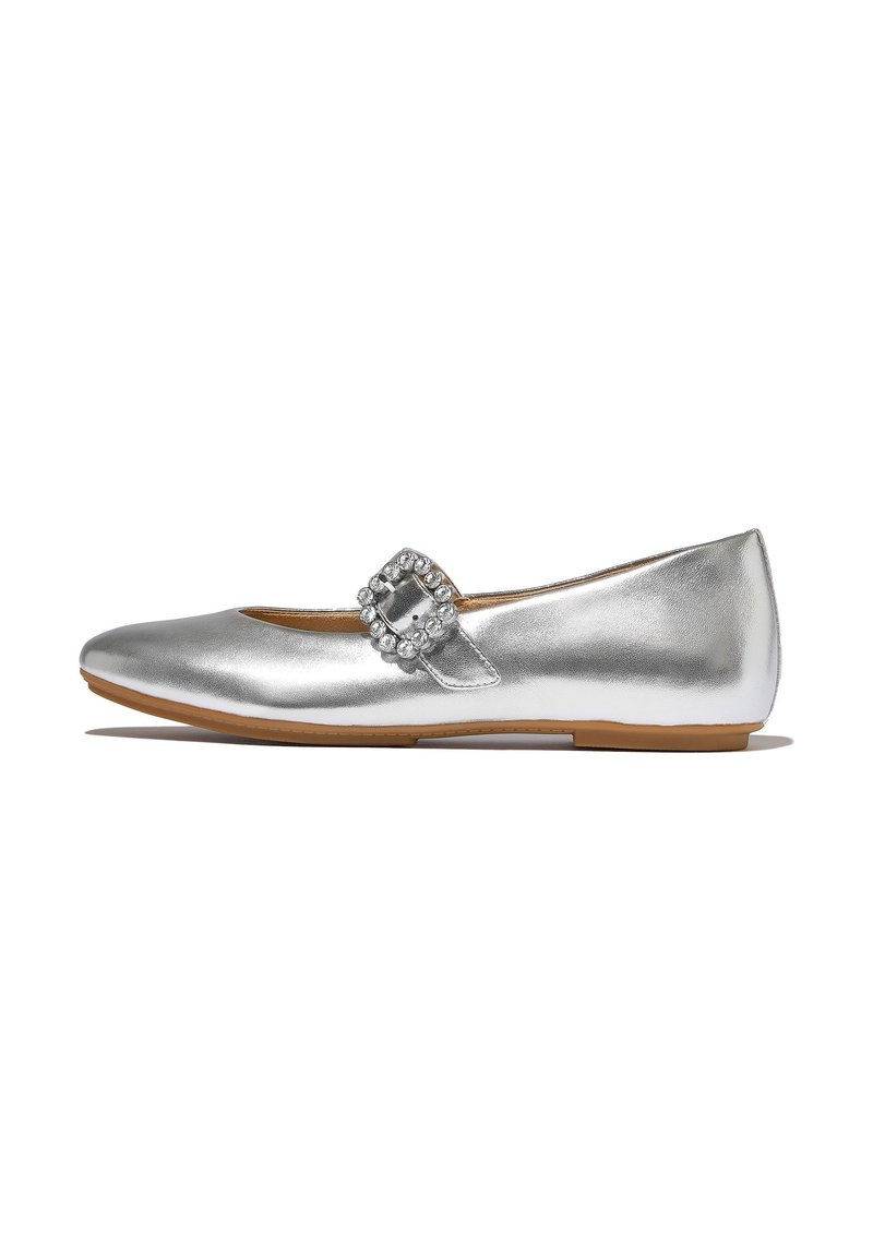 FitFlop MARY JANE DELICATO CRYSTAL-BUCKLE METALLIC - Ankle strap ballet ...