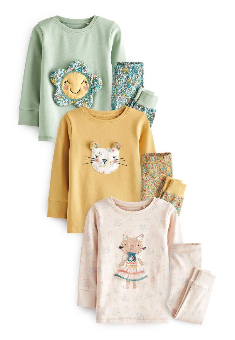 Next 3 PACK SET STANDARD - Pyjamas - blue yellow ditsy character/blå ...