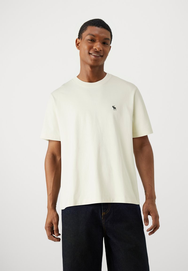 Abercrombie & Fitch ICON CREW - T-shirts basic - birch/offwhite - Zalando.dk