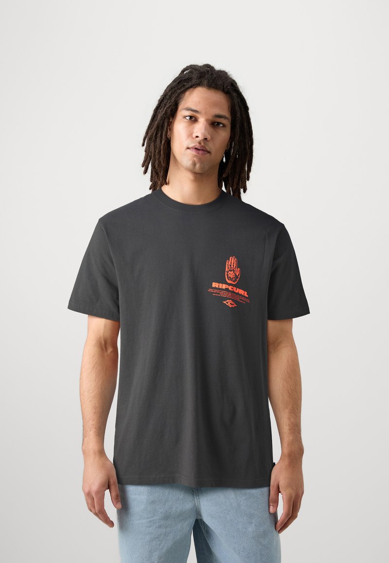 Rip Curl KING TEE UNISEX - T-shirt med print - washed black/svart ...