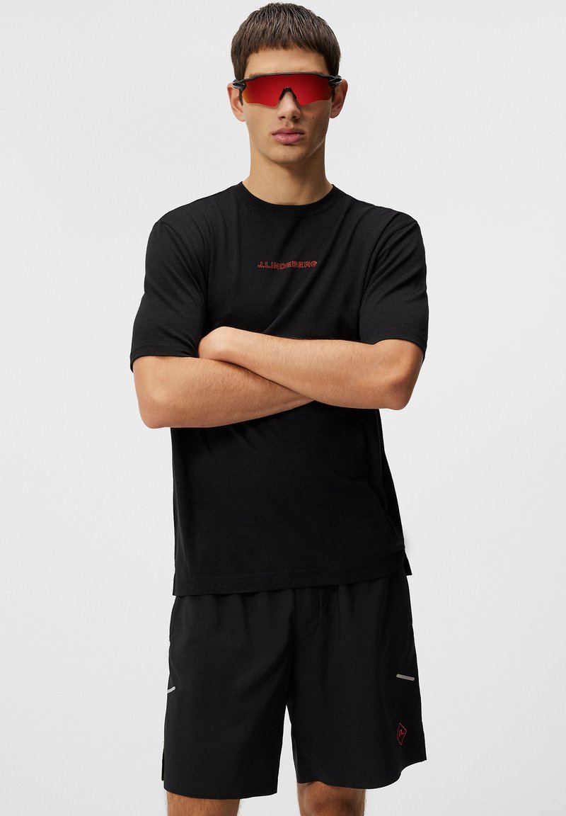 J.LINDEBERG Sports ANDRES - Print T-shirt - black - Zalando