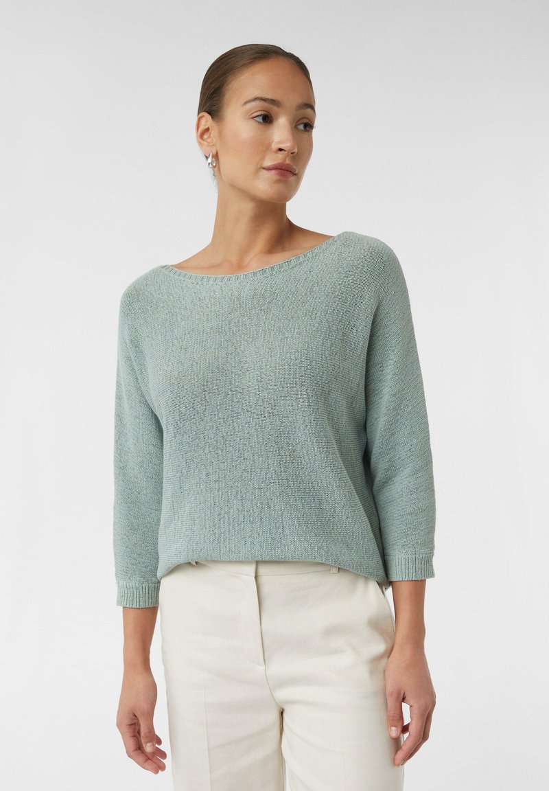 comma Strickpullover - helles petrol/türkis - Zalando