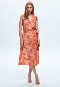 adL FRONT BUTTONED - Day dress - patterned orange/orange - Zalando