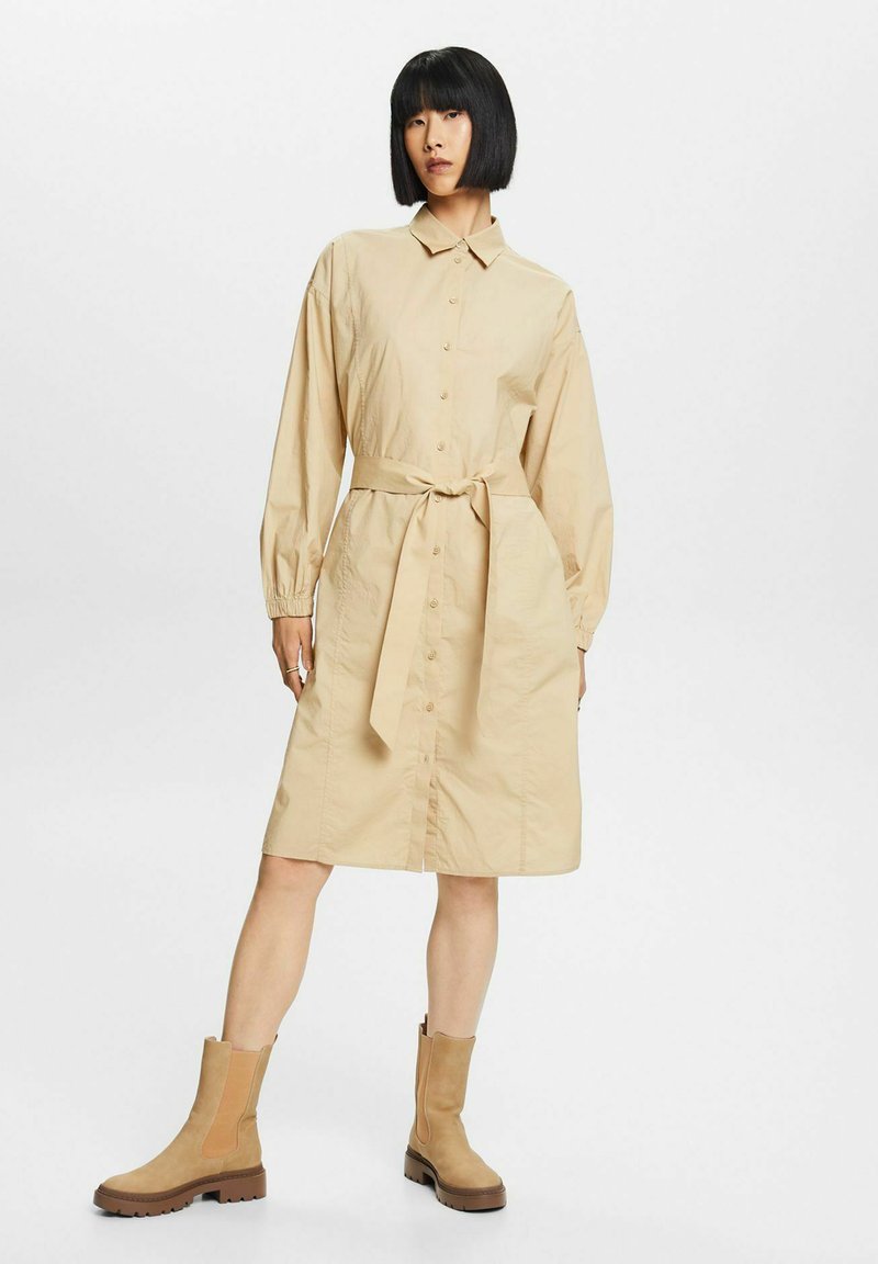 Esprit Collection Shirt dress - sand - Zalando.co.uk