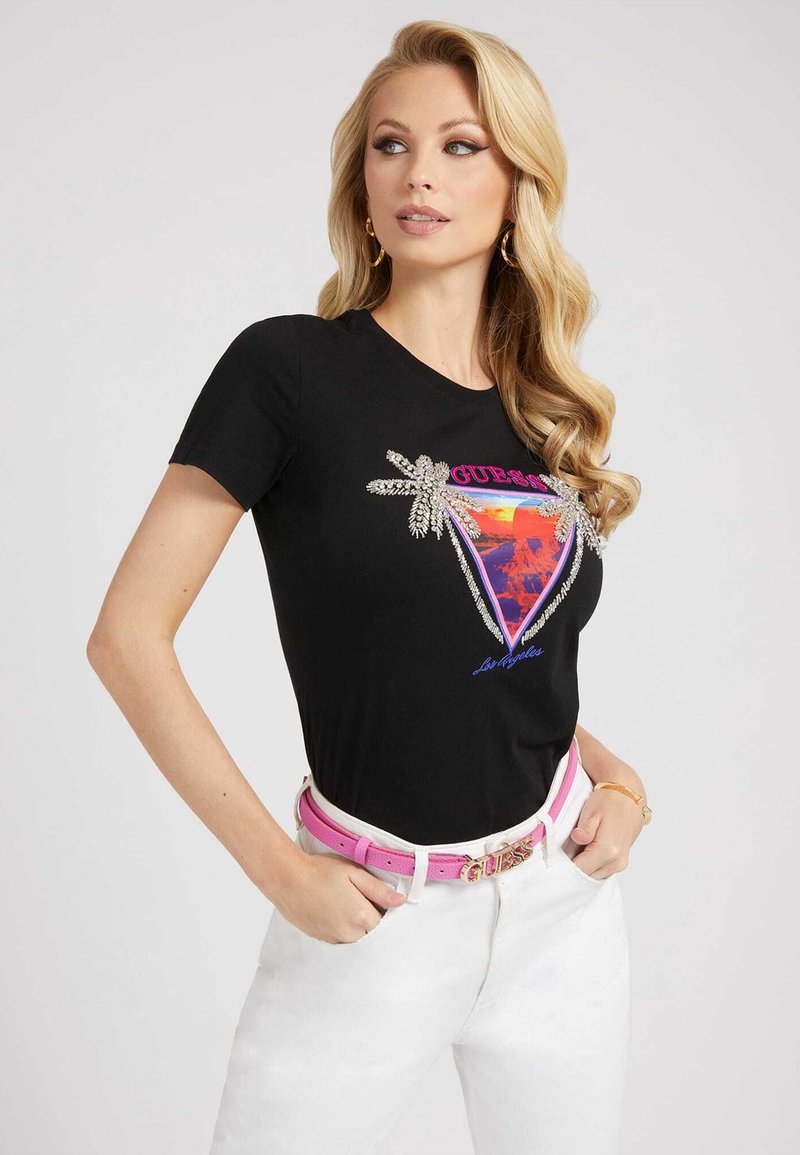 Guess Print T-shirt - schwarz/black - Zalando.de