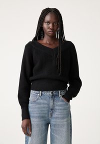 PULL&BEAR CROPPED BARDOT - Jumper - black - Zalando