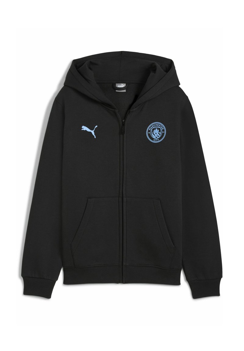 Puma MANCHESTER CITY FTBLESSENTIALS - Sweater met rits - black team ...
