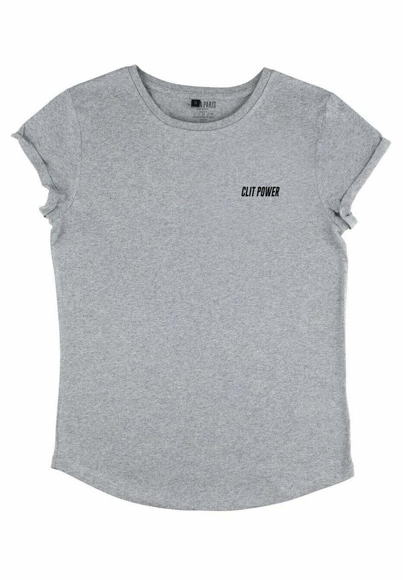 Mira Paris CLIT POWER ROLL UP TEE - T-Shirt print - mottled grey/grau-meliert - Zalando.ch