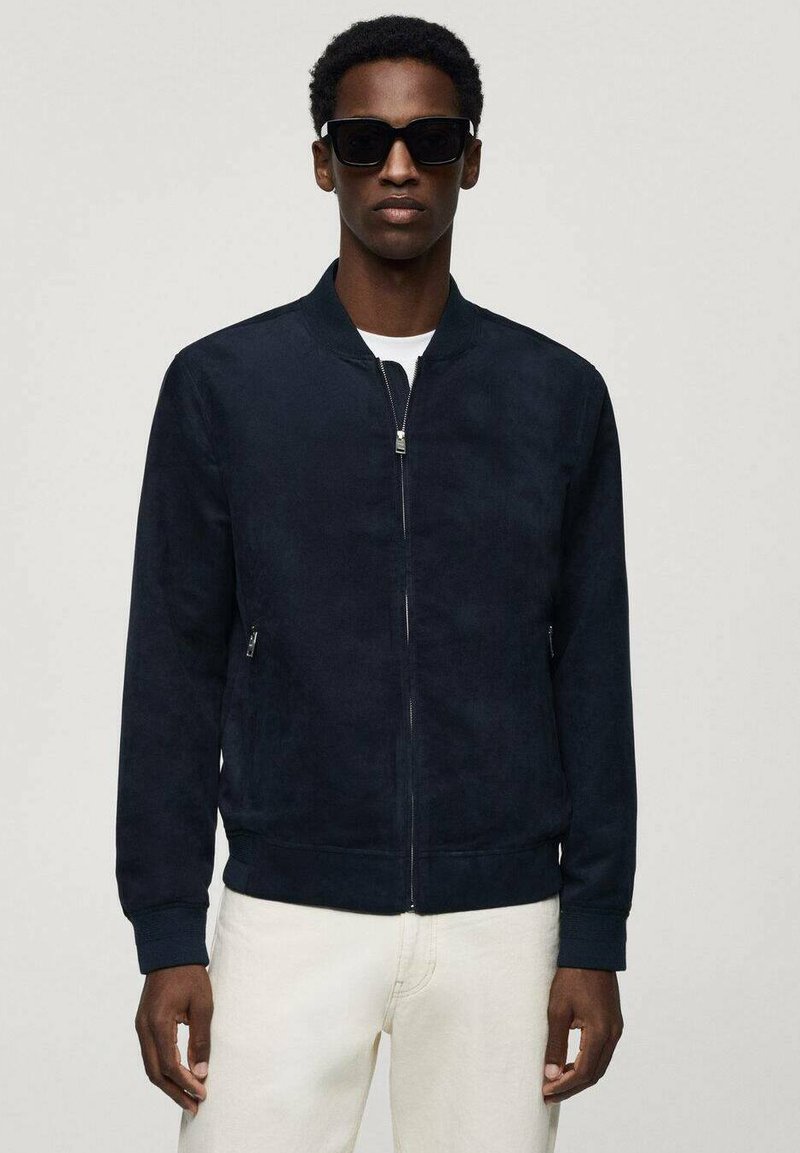 Mango Faux leather jacket - royal blue - Zalando