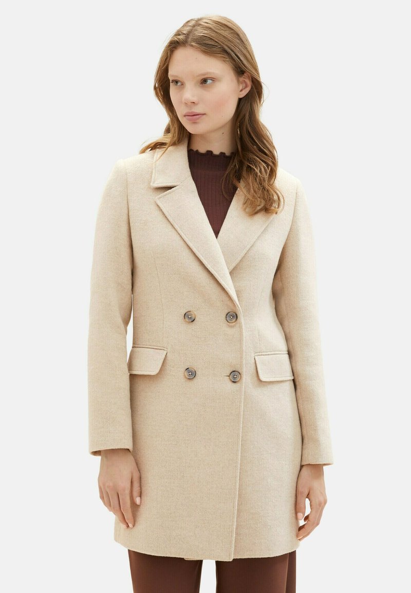 TOM TAILOR DENIM Kort kappa / rock - light sand beige melange/beige ...