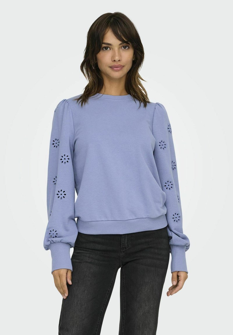 ONLY ONLFEMME PUFF EMBROIDERY - Sweatshirt - tempest/bleu - ZALANDO.CH