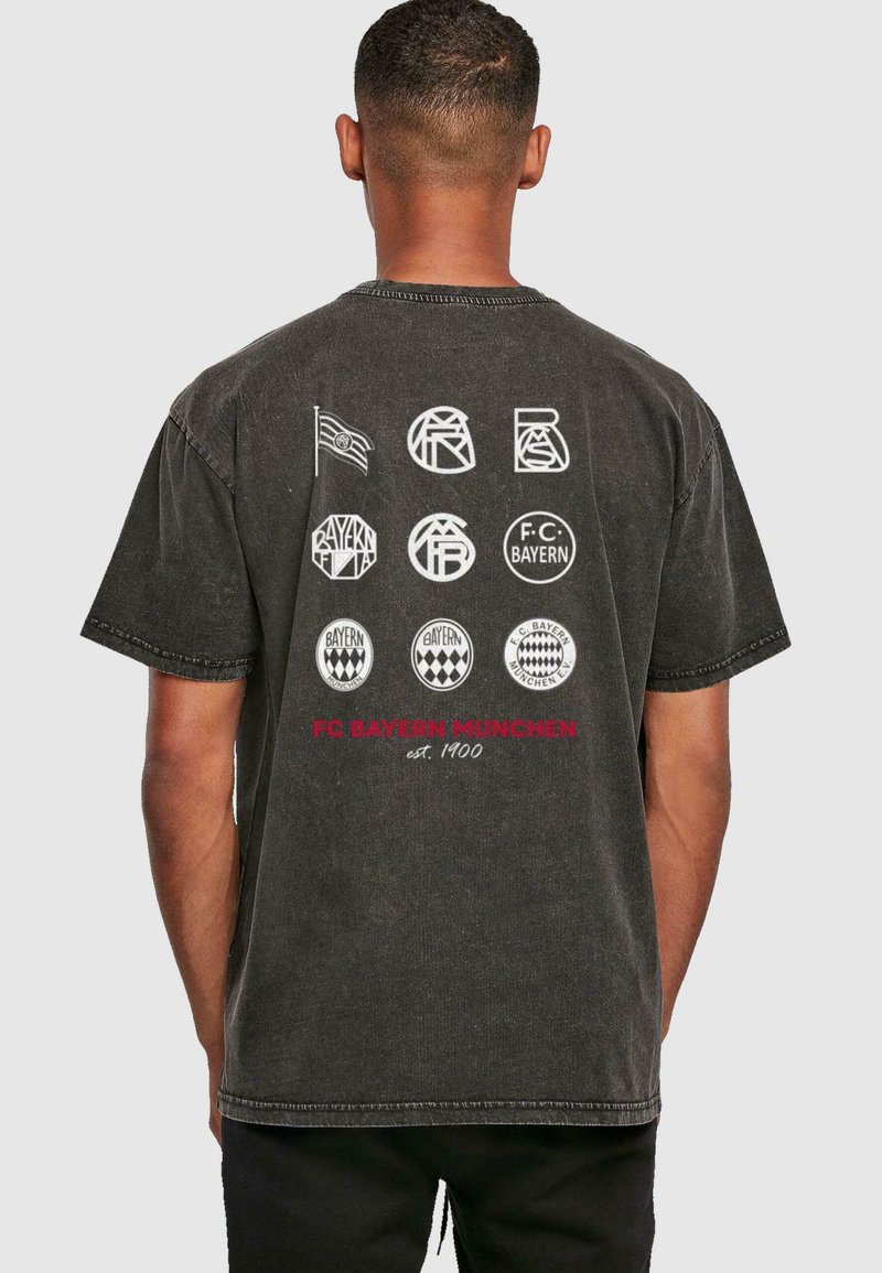 FC Bayern München LOGO HISTORY ACID WASHED HEAVY OVERSIZE TEE - Print T ...