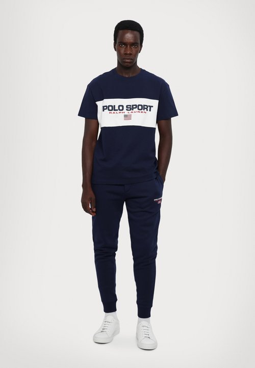 Polo Sport Ralph Lauren LONG SLEEVE RUGBY - Pikeepaita - cruise navy/white/tummansininen ...