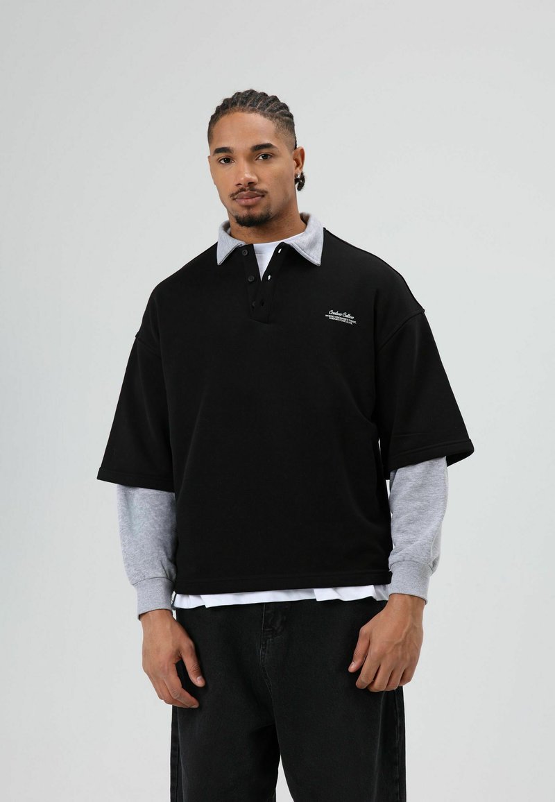 Lucy & Sam LAYERED SLEEVE DETAIL - Polo - black/noir - ZALANDO.FR