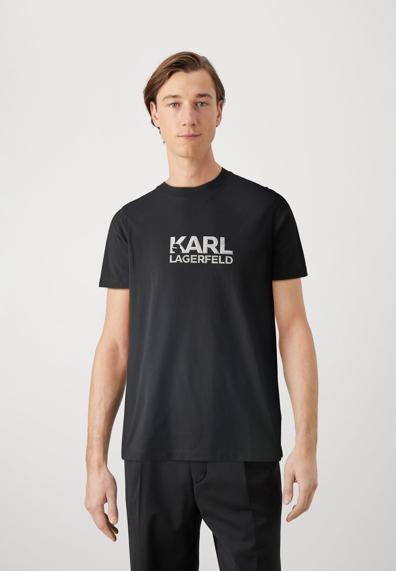 KARL LAGERFELD CREW NECK - Trükipildiga T-särk - black/must - Zalando.ee