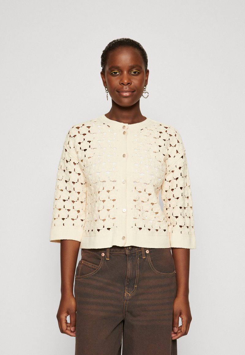 YAS YASHATTY 3/4 CARDIGAN - Cardigan - birch/off-white - Zalando.co.uk