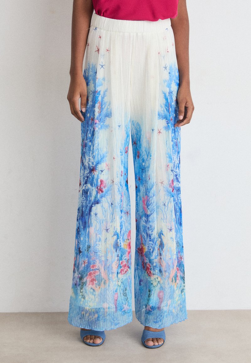 Marc Cain Pantalon classique - light azure/bleu - ZALANDO.FR