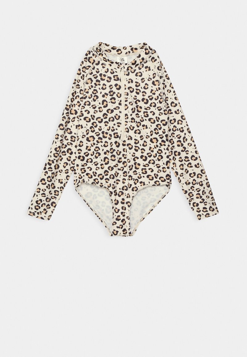 Lindex Sunprotection Longsleeve Swimsuit Leo Swimsuit Light Beige