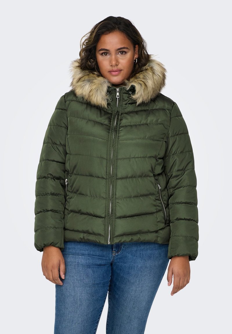 ONLY Carmakoma CARNEWELLAN QUILTED - Winter jacket - grün/green - Zalando