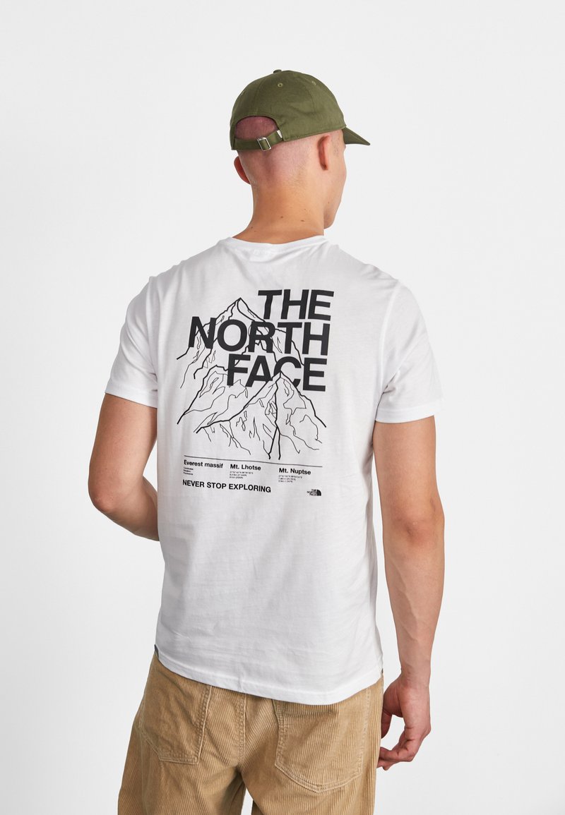 The North Face MOUNTAIN OUTLINE TEE - T-Shirt print - white/black/weiß ...