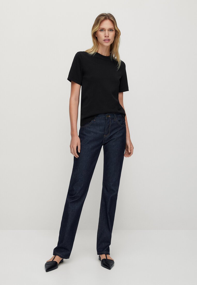 Massimo Dutti AUS PREMIUM - Basic T-shirt - black - Zalando.co.uk