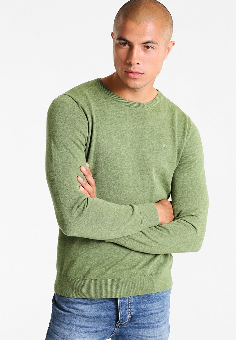 TOM TAILOR CREW NECK - Jumper - lemongrass green melange/green - Zalando.ie