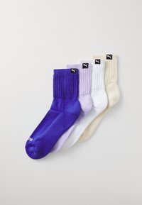 Puma WOMEN SHORT CREW SLOUCH 4 PACK - Socks - white/beige/purple/white ...