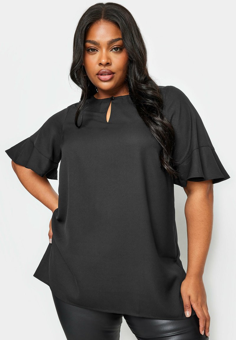 Yours Clothing KEYHOLE - Bluse - black/schwarz - Zalando.de