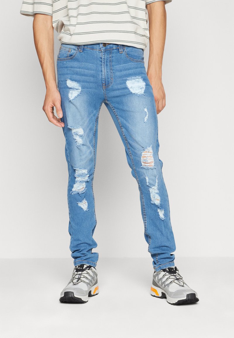 Denim Project FLEX SKINNY - Jeans Skinny - blue denim wash/noir ...