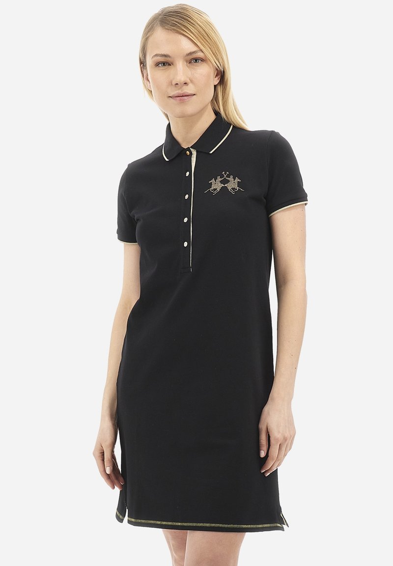 La Martina LA MARTINA WOMAN DRESS HIGH COLLAR - Robe chemise - black ...