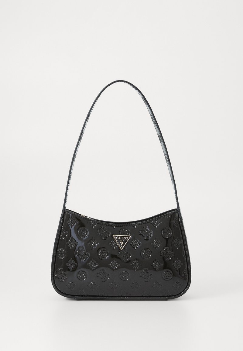 Guess ARNELA TOP ZIP SHOULDER BAG - Handbag - black logo/black - Zalando