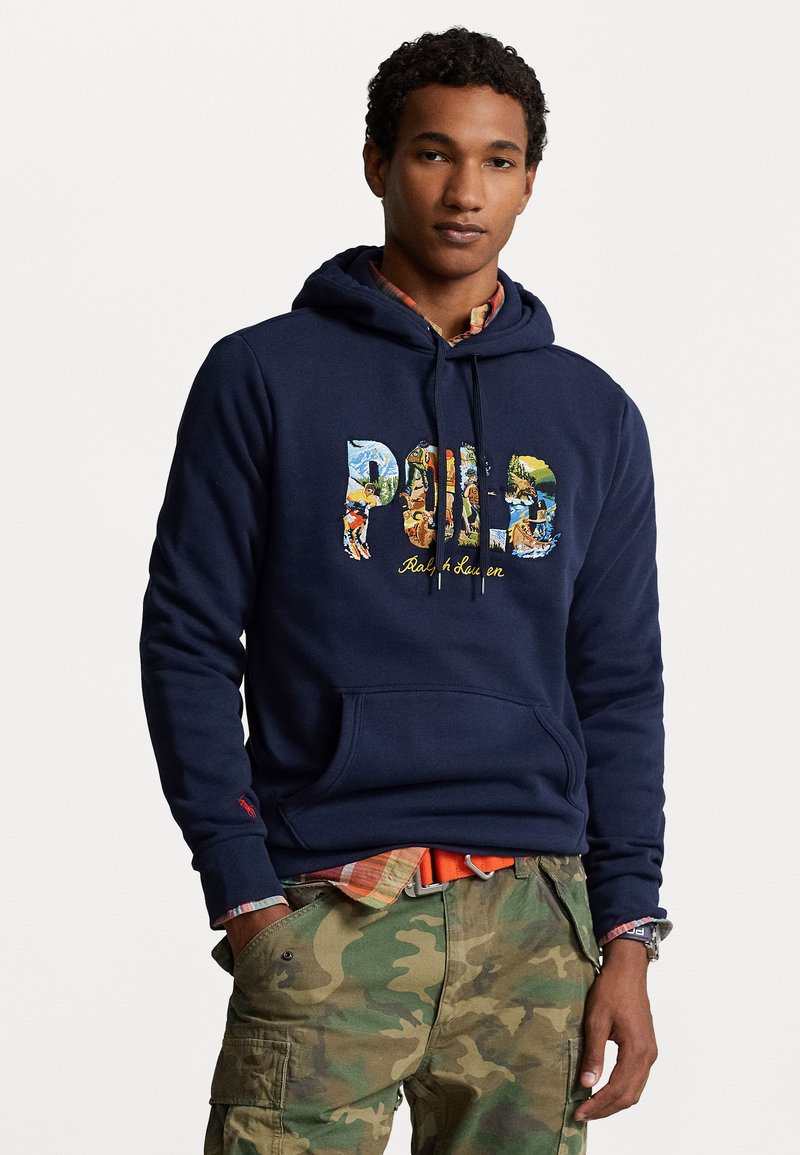 Polo Ralph Lauren HOOD LONG SLEEVE - Jersey con capucha - cruise navy ...