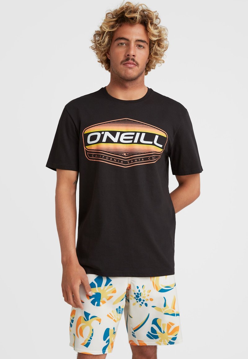 O'Neill WARNELL - Camiseta estampada - black out/negro jaspeado ...