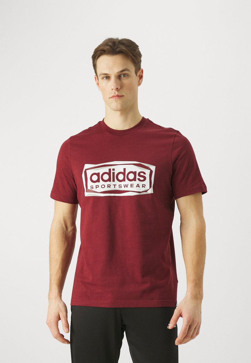 adidas Sportswear LOGO - T-shirt con stampa - shadow red/rosso - Zalando.it