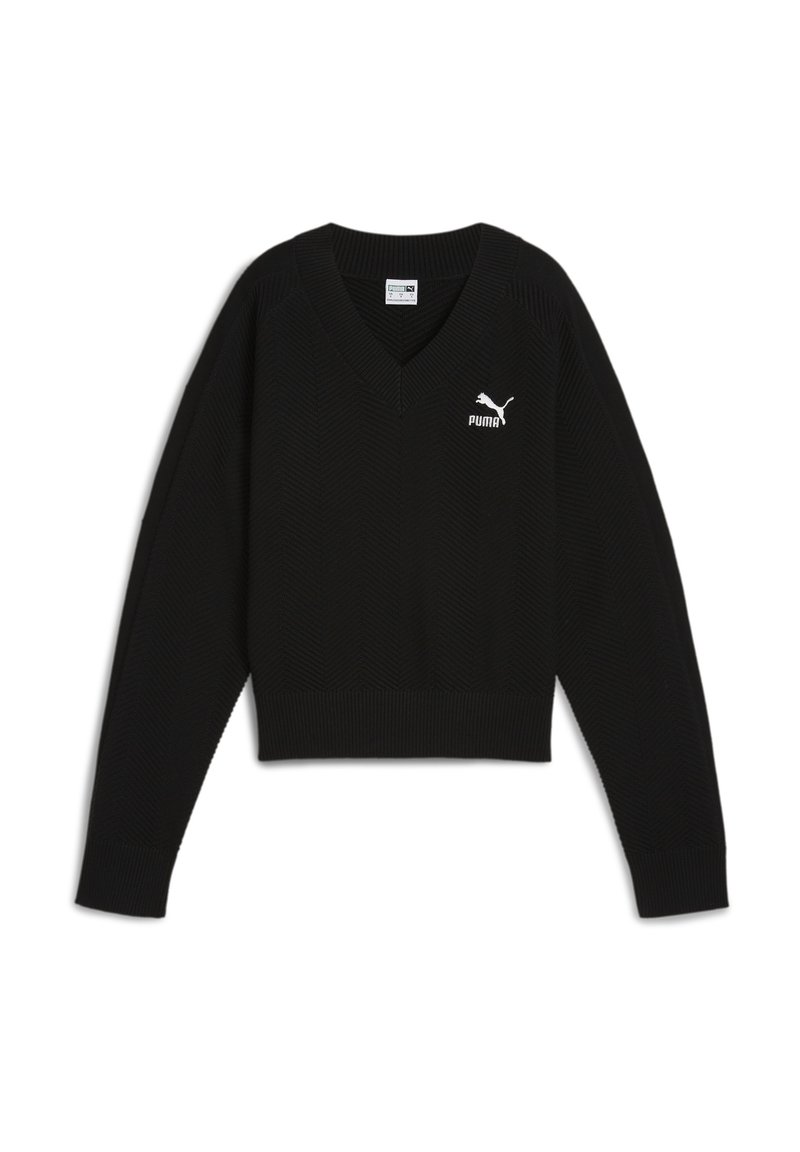 Puma V-NECK - Pullover - black/noir - ZALANDO.FR