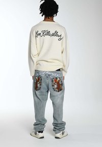 Ed Hardy SKULL IN FLAMES - Trui - ecru black/crème - Zalando.nl