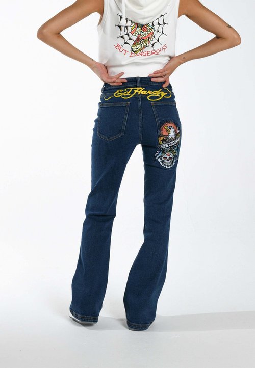 Ed Hardy BORN WILD - Short en jean - bleach/denim décoloré - ZALANDO.BE