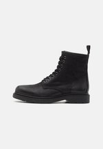 Pier One LEATHER - Lace-up ankle boots - black - Zalando.co.uk