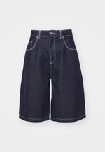 Jaded London SONIC JORTS UNISEX - Shorts di jeans - dark blue denim/blu ...