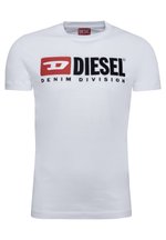 Diesel T-DIEGOR-DIV - T-Shirt print - bright white a grai/weiß - Zalando.at