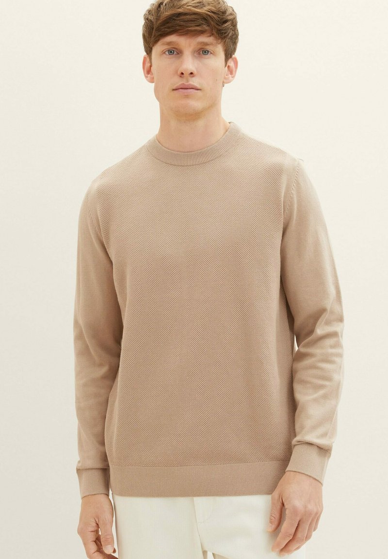 TOM TAILOR MIT STRUKTUR - Strickpullover - beach sand/beige - Zalando.at