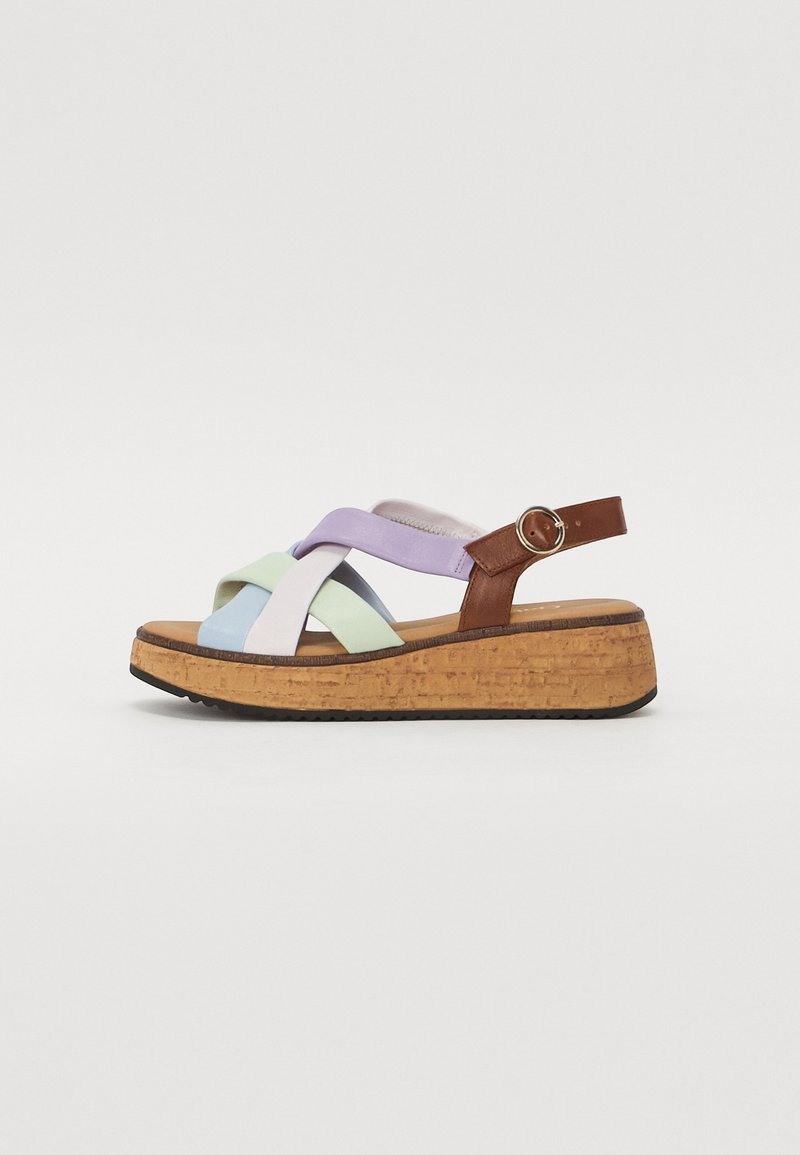 Gabor Comfort Wedge sandals - sky/lila/pista/cam/light blue - Zalando