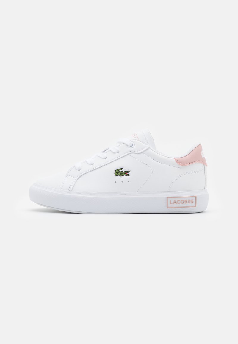 Lacoste POWERCOURT CHILDREN TRAINERS - Zapatillas - white/light pink/blanco - Zalando.es
