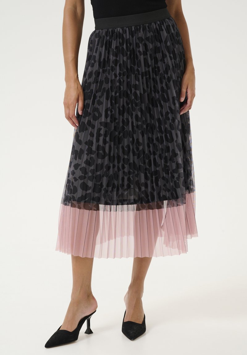 Culture CUCHANCY - A-line skirt - grey leopard pink/dark grey - Zalando.ie