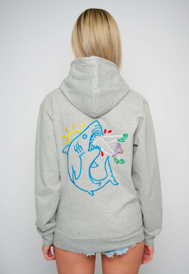Mira Paris SHARK BACK EMBROIDERY UNISEX - Tröja med dragkedja - grey ...