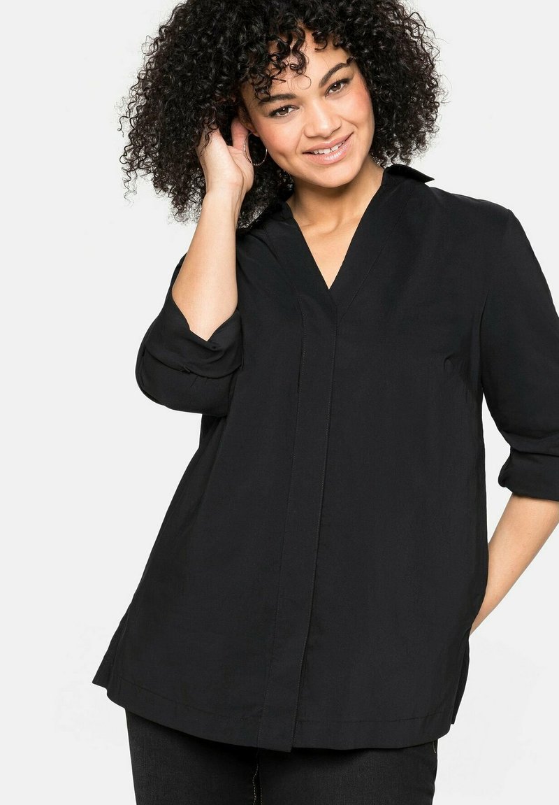 Sheego Hemdbluse - schwarz - Zalando.at