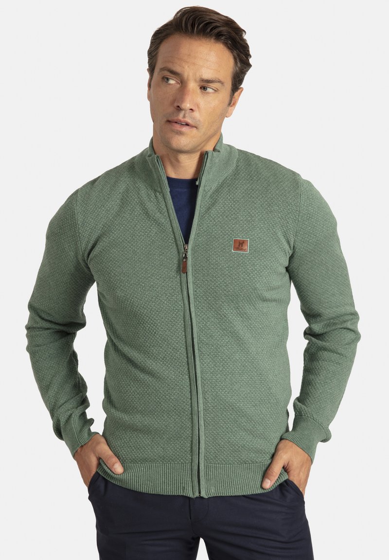 Williot MODERN FIT HONEYCOMB - Cardigan - green melange/verde - Zalando.it