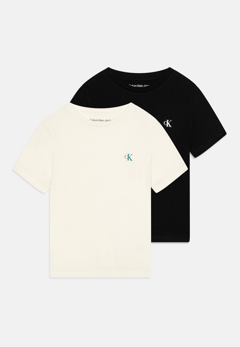 Calvin Klein Jeans Monogram Unisex 2 Pack T Shirt Basic Papyrus